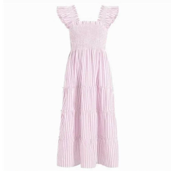 Hill House | Dresses | Hill House Home The Ellie Nap Midi Dress Bubblegum Pink Stripe Xl ...
